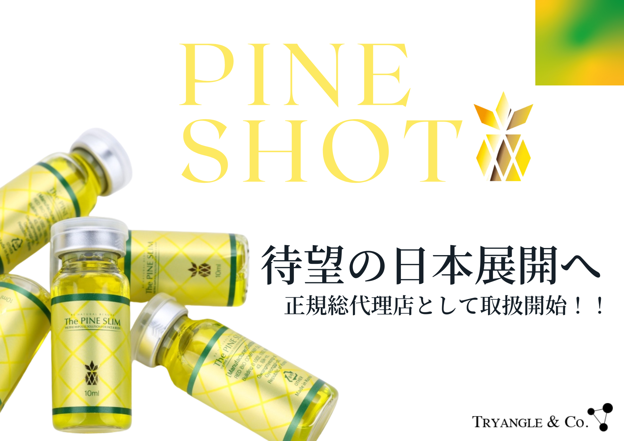 待望の日本展開スタート PINE SHOT （パインショット）デビュー - 美容メーカー|トライアングルアンドコー | 総合美容メーカー ...